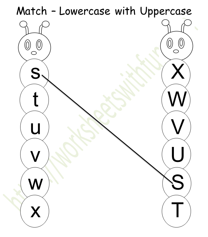 Match Uppercase And Lowercase Letters Worksheets